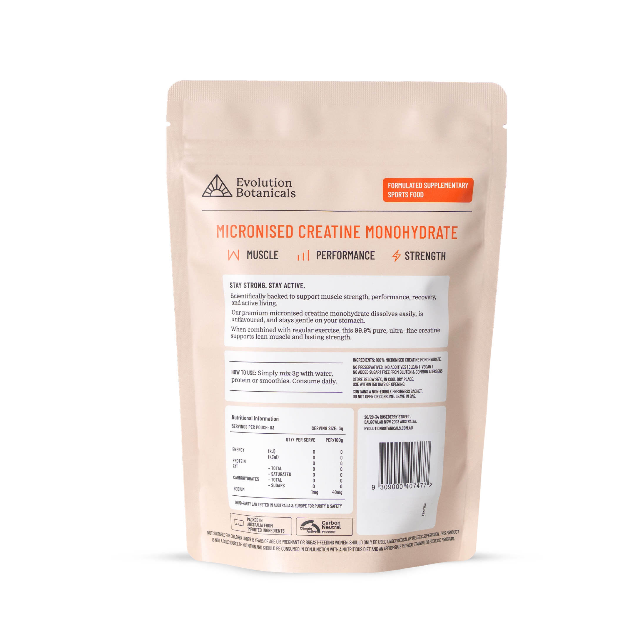 Micronised Creatine – Evolution Botanicals